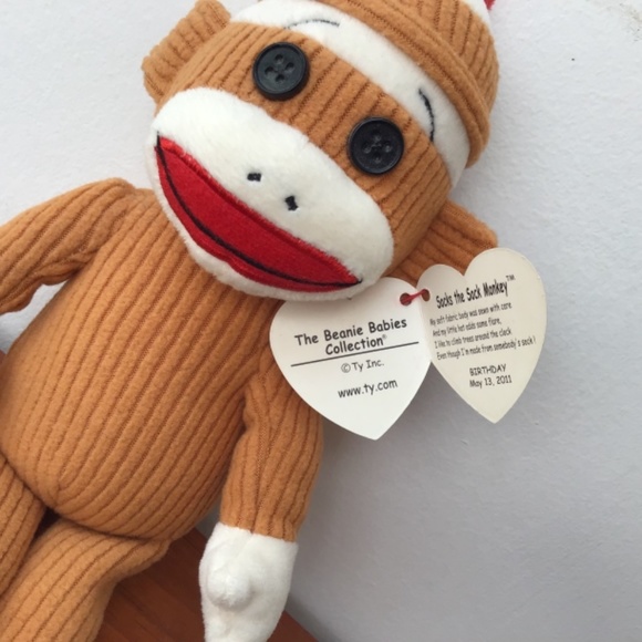 Ty | Toys | Socks The Sock Monkey Beanie Baby | Poshmark